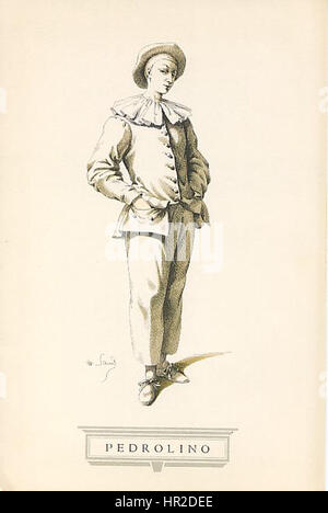 This artwork represents a performance of commedia dell'arte in France ...