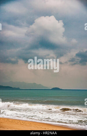 Nature in twilight period, Sunrise or Sunset over the sea with beach ...