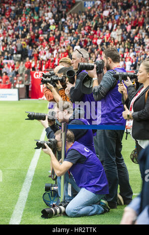 Photographers at a Sporting Event Stock Photo - Alamy