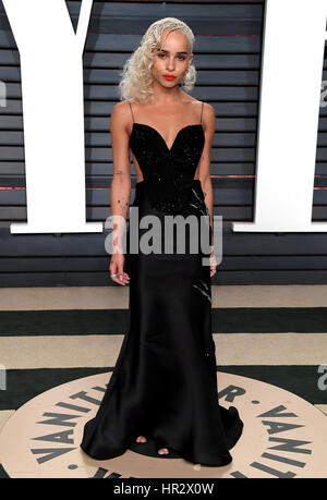 Zoe Kravitz arrives at the Vanity Fair Oscar Party on Sunday, March 2 ...