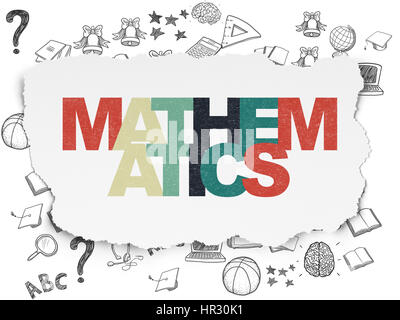 Education concept: Mathematics on Torn Paper background Stock Photo - Alamy