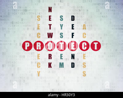 Privacy concept: Protect in Crossword Puzzle Stock Photo - Alamy