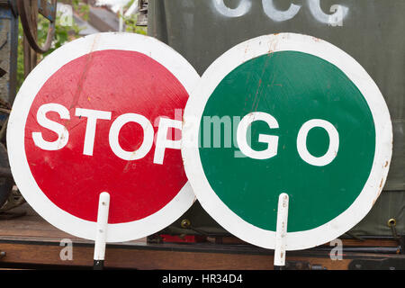 Lollipop Stop And Go Traffic Sign; Traffic Control Workman holding ...