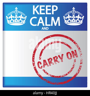 A keep calm and carry on sticker isolated on a white background Stock ...