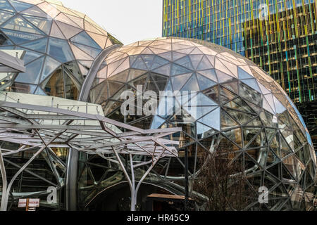Amazon Sphere Domes Under Construction Stock Photo - Alamy
