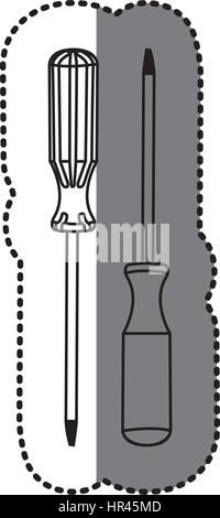 sticker black line contour with screwdriver Stock Vector Image & Art ...