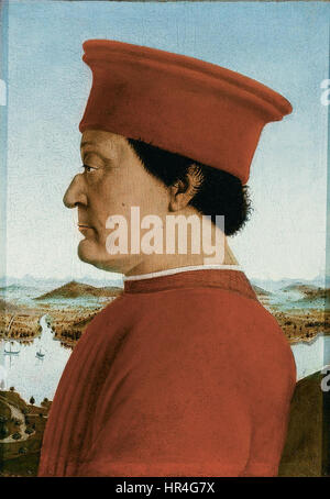 Piero, Double portrait of the Dukes of Urbino 06 Stock Photo - Alamy