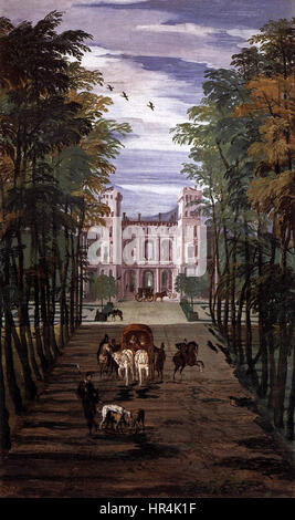 Paolo Veronese - Landscape with Villa and Carriages (detail Stock Photo ...