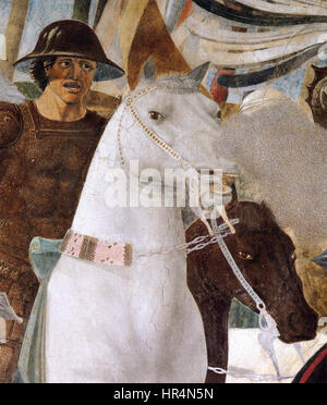 This detail from the Battle of the Milvian Bridge depicts a significant moment in the conflict ...