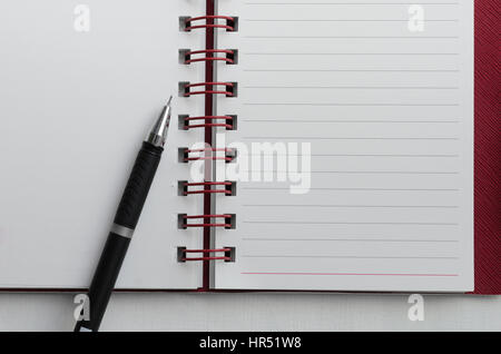 Blank White Paper of Wirebound Notebook with Mechanical Pencil and ...