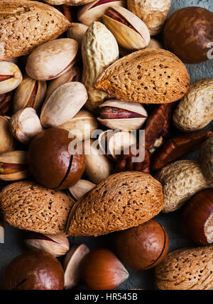 nut mix on a table, varios of nuts Stock Photo - Alamy