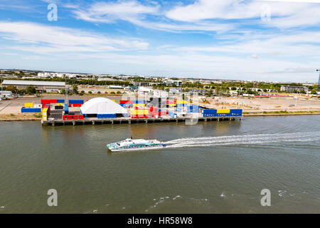 The Eat Street markets, built using converted shipping containers, on ...
