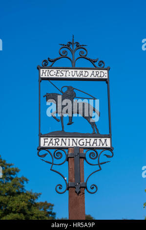 Village sign, Farningham, Kent, UK Stock Photo - Alamy
