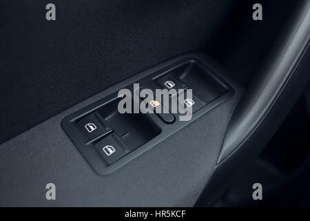 Car window control panel. Automatic power window up and down button ...