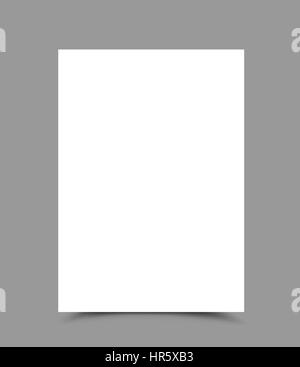 White A3 or A4 paper vertical banner cover empty template with shadow ...