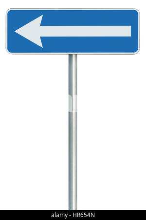 Road sign indicating left turn on the way of Wai; Maharashtra; India ...