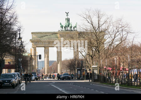 People visit Brandenburger gate historical architecture Berlin Germany ...