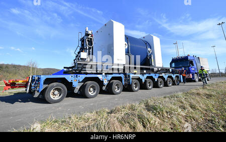 Nuclear waste transported in transport cabin containing a nuclear waste ...