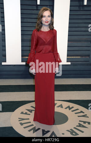 BEVERLY HILLS - FEBRUARY 26: Isabelle Huppert at the Vanity Fair Oscar ...