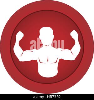 silhouette half body muscle man vector illustration Stock Vector Image ...