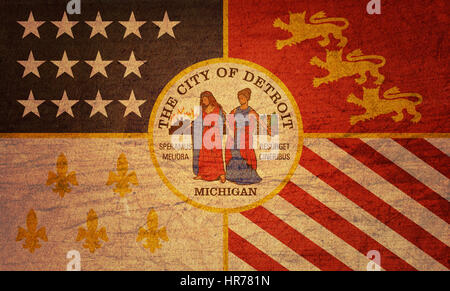 old vintage symbol of city of detroit Stock Photo - Alamy