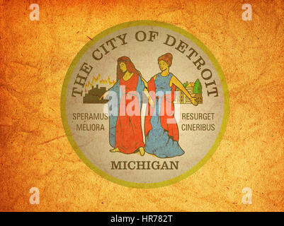 old vintage symbol of city of detroit Stock Photo - Alamy