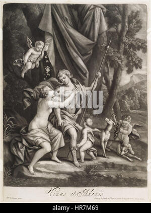 Venus and Adonis, John Smith (print maker/ publisher), after Nicolas Poussin, 1662 - 1706 print ...