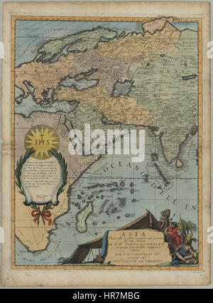 Vincenzo Coronelli - Map of Asia (1700 ca Stock Photo - Alamy