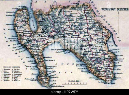 WIGTOWNSHIRE Civil Parish map Stock Photo - Alamy