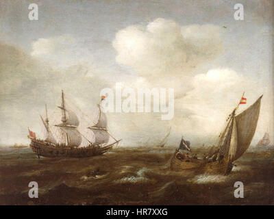 *A Dutch Ship and Fishing Boat in a Fresh Breeze* by Hendrick Cornelisz ...
