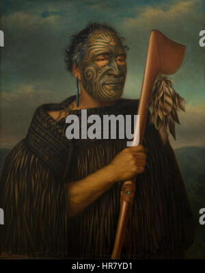 Gottfried Lindauer’s portrait of Tamati Waka Nene, a Maori chief ...