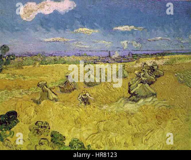 Van Gogh Wheat Stacks with Reaper Stock Photo - Alamy