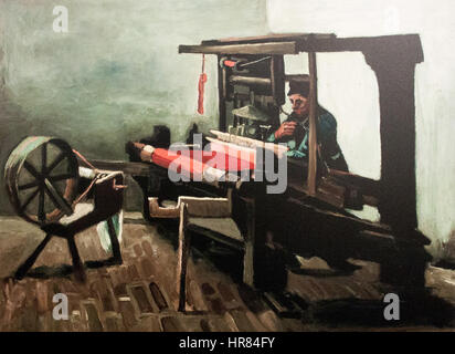 Weaver Facing Left, with Spinning Wheel Stock Photo - Alamy