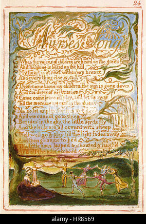 'Nurse's Song' from William Blake’s 'Songs of Innocence' is a plate ...