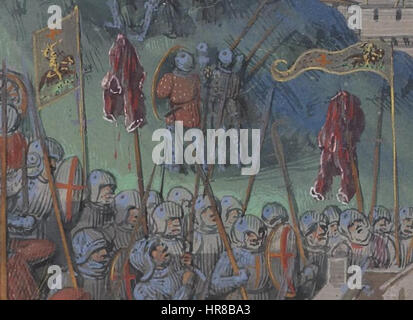 The Battle at Castellacio A detail of the Genoese and their flags Stock ...