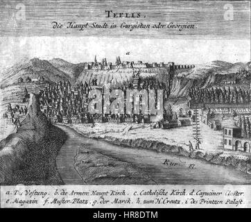 This detailed map of Tbilisi, the capital of Georgia, highlights the ...
