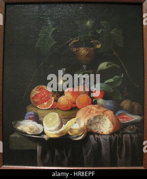 Joris Van Son (1623-1667), Stone Cartouche with Guirlande of Fruit and ...