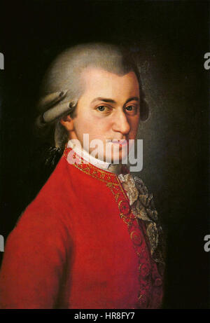 This portrait of Wolfgang Amadeus Mozart captures the renowned composer ...