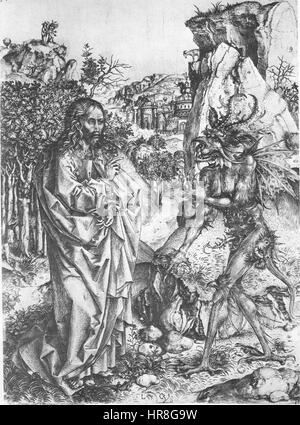 This artwork depicts the biblical story of the Temptation of Eve, where ...