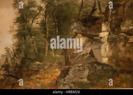 Trees on a Rocky Hillside by Asher B. Durand, c. 1849 Stock Photo - Alamy