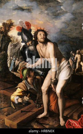 The painting 'Jesus Being Nailed to the Cross' by Willmann shows a ...