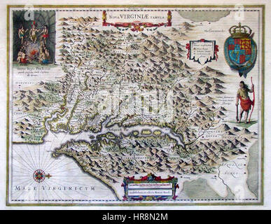 Virginia 1612 map Stock Photo - Alamy
