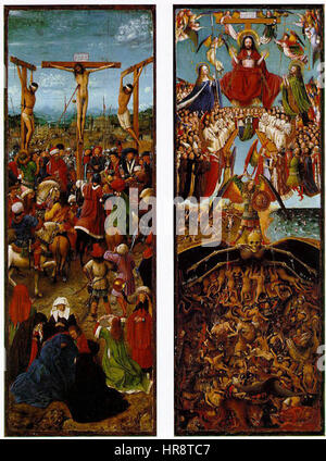 Van Eyck Crucifixion Juicio Final Stock Photo - Alamy