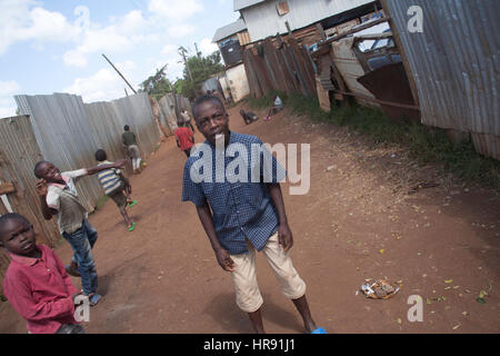 Kids playing in the street, Kibera slums, Nairobi, Kenya, East Africa ...