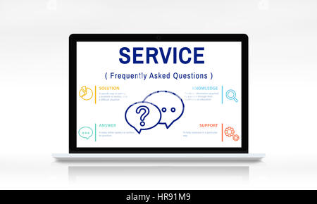 FAQs Customer Service Icon Concept Stock Photo - Alamy