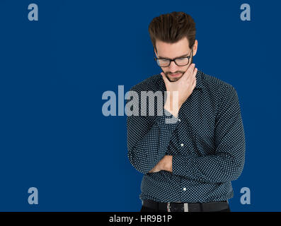 Man Curious Thinking Hand Gesture Portrait Stock Photo - Alamy