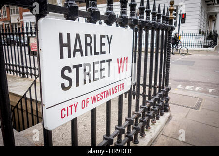 Harley Streey road sign, City of Westminster, London, UK Stock Photo ...