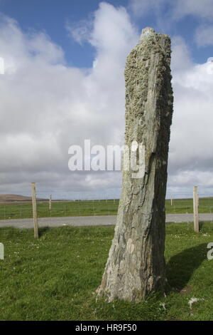 Uyea Breck Standing stone Unst Shetland Scotland June 2014 Stock Photo ...