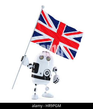 European Union flag is standing on a metal pole is at office table ...