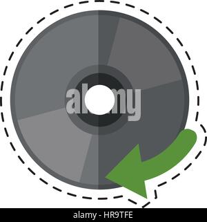 cartoon drawing concept of compact disk with a circle clock Stock ...
